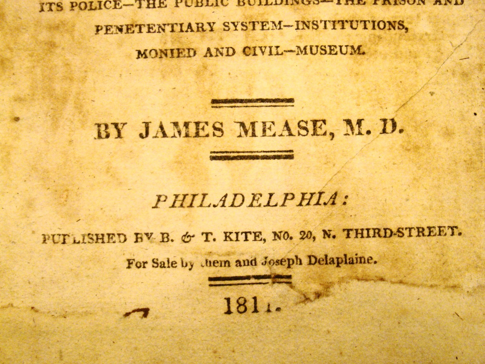 James Mease. Picture of Philadelphia. First Ed 1811 Morocco & Marbled ...