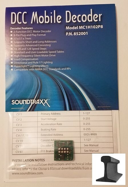 SoundTraxx ~ New 2024 ~ DCC Motor Decoder 8 Pin ~ Hyperlight ...