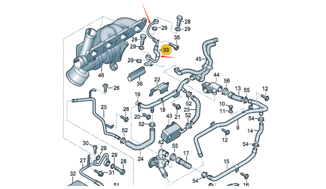 Genuine Turbocharger Coolant Pipe Return for AUDI A4a6 2.0t 06D121497A ...