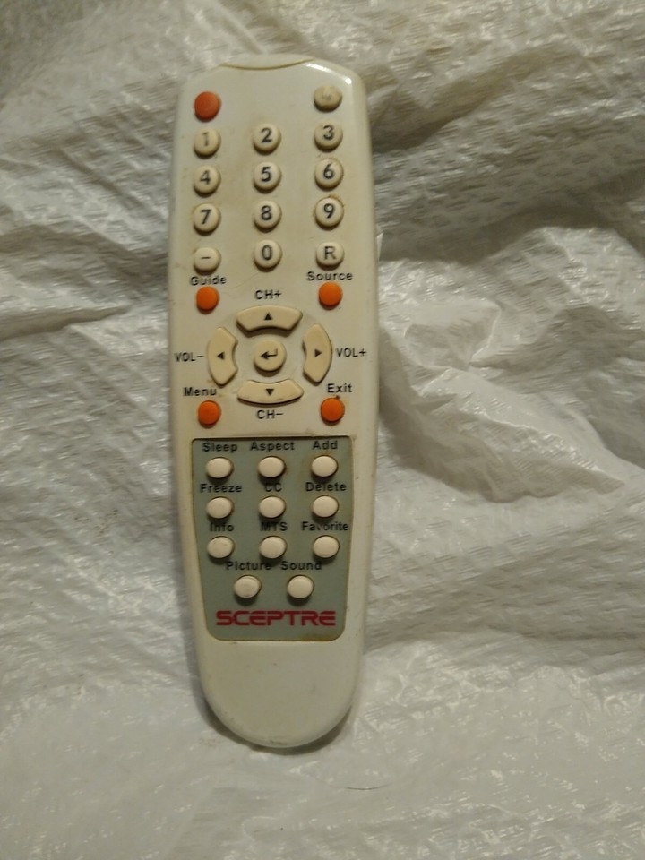 Fastshipping🇺🇲 SCEPTRE TV Remote Control no back cover plate WHITE | eBay