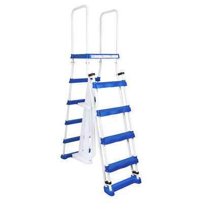Swimline A-Frame Above Ground Pool Ladder w/ Barrier for 48" to 52 ...