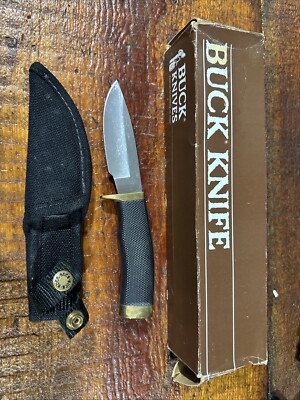 VINTAGE BUCK 692 BK VANGUARD KNIFE With Sheath & Box. 1992. Made In USA ...