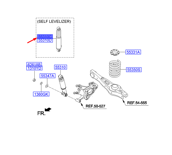 Hyundai Santa FE 2015 Pair of Rear Shock Absorber Damper 553202W700 ...