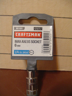 NEW Craftsman Max Axess Socket 1/4" Drive 6mm 6 Pt. (29257) | eBay