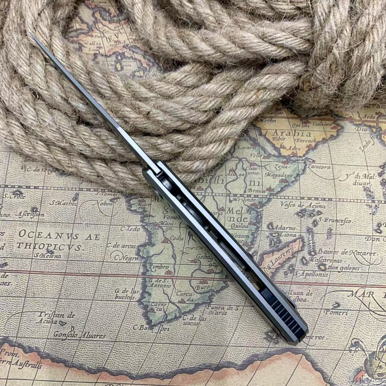 M42 Blade Tactical Pocket Knife Japanese Steel Titanium Survival Ball ...