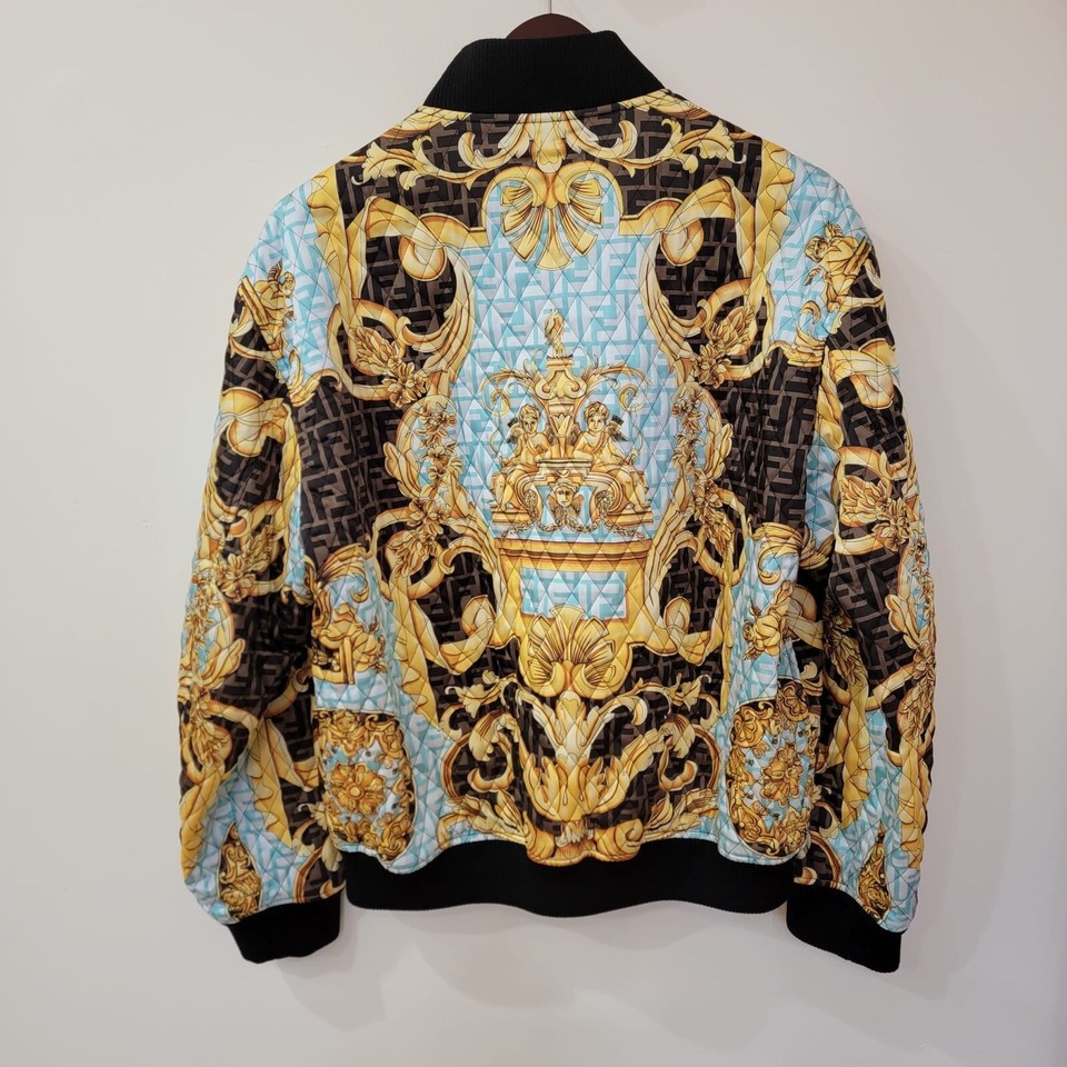 Fendace Baroque Zucca monogram quilted jacket Fendi Versace colab NWT ...