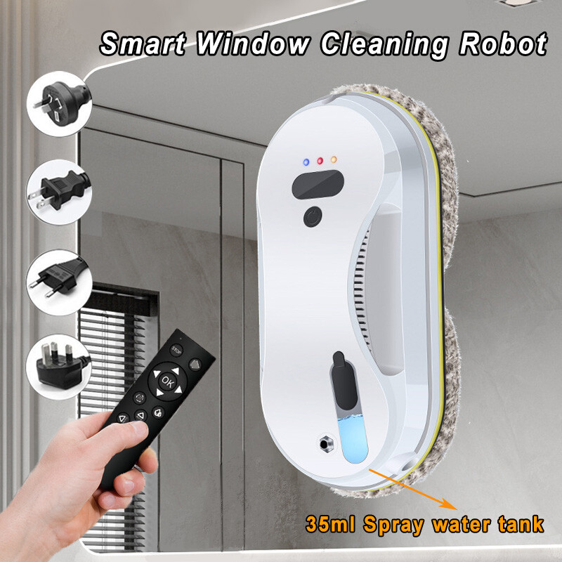 New Automatic Window Cleaner Robot Smart Remote Control W/ Water Spray ...