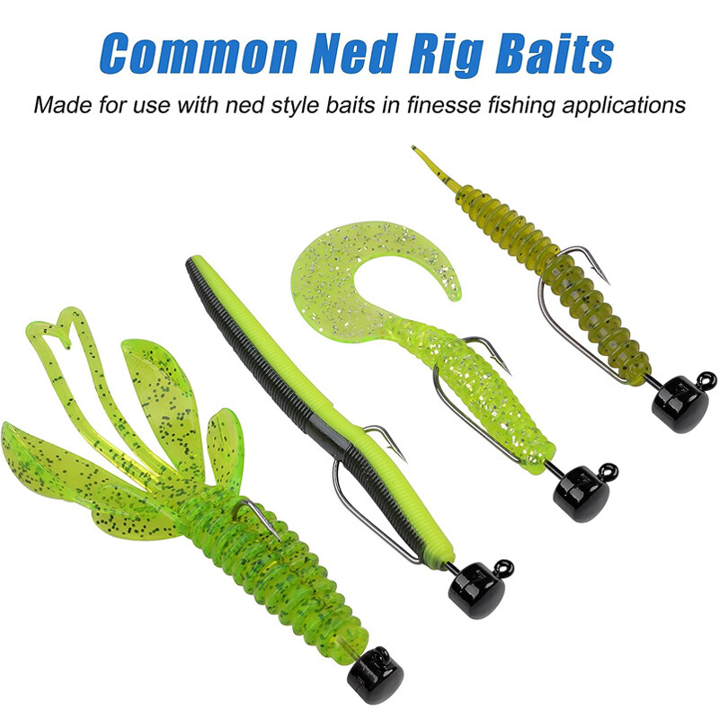 25pcs Ned Rig Jig Heads Weedless Finesse Mushroom Wide Gap Ned Fishing ...