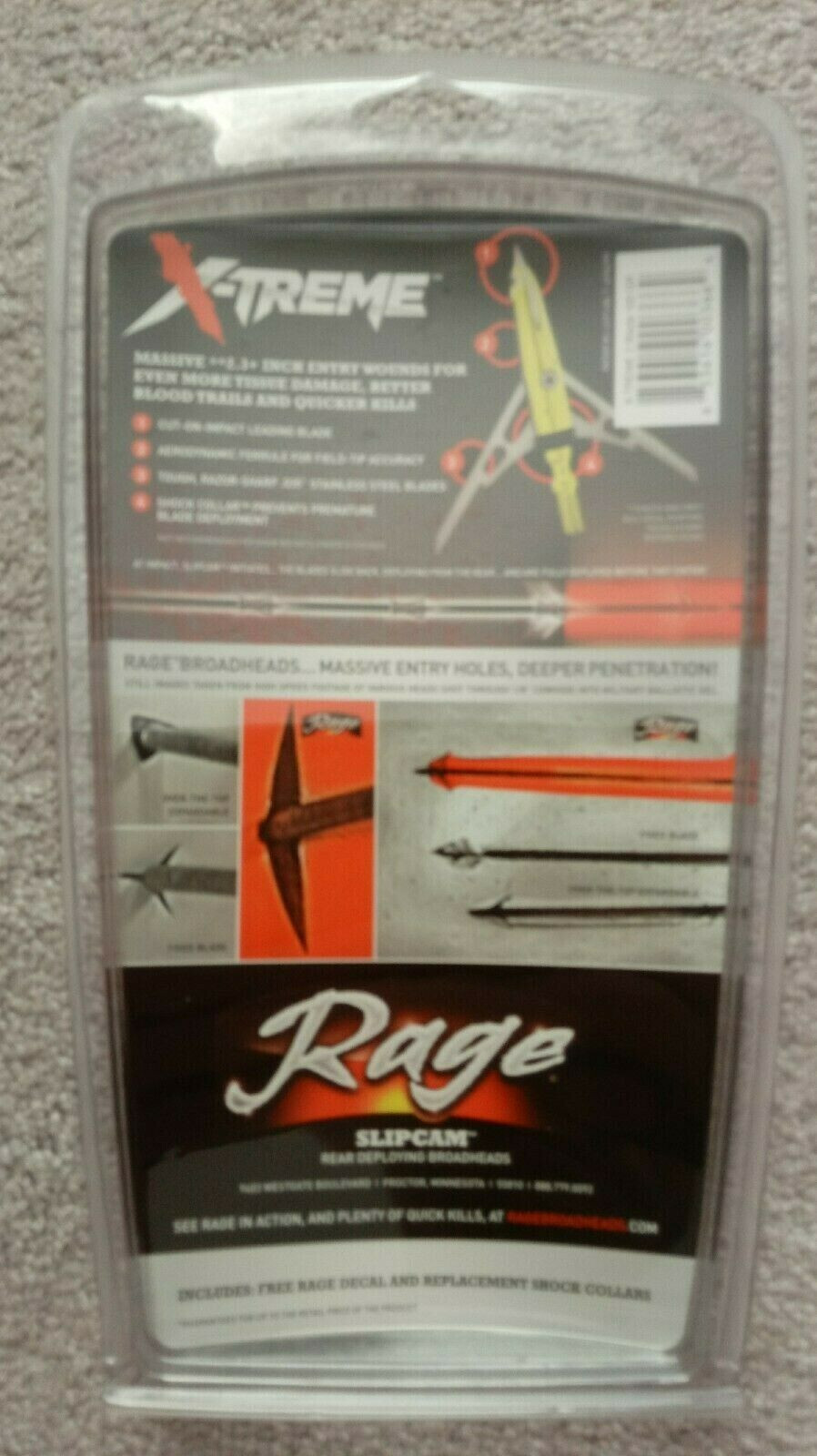 Rage SLIPCAM Xreme Extreme mechanical Broadheads 100 Grain 2.3" HUGE ...