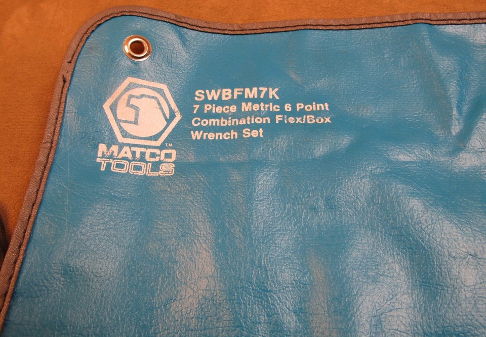 MATCO TOOLS USA SWBFM7K 7PC METRIC WRENCH SET NYLON CASE ROLL KIT POUCH ...