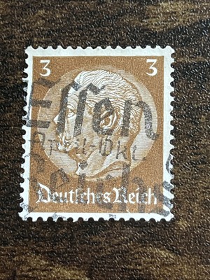 Germany Deutsches Reich Hindenburg German Stamp Used 3pf Issued 1933-41 ...