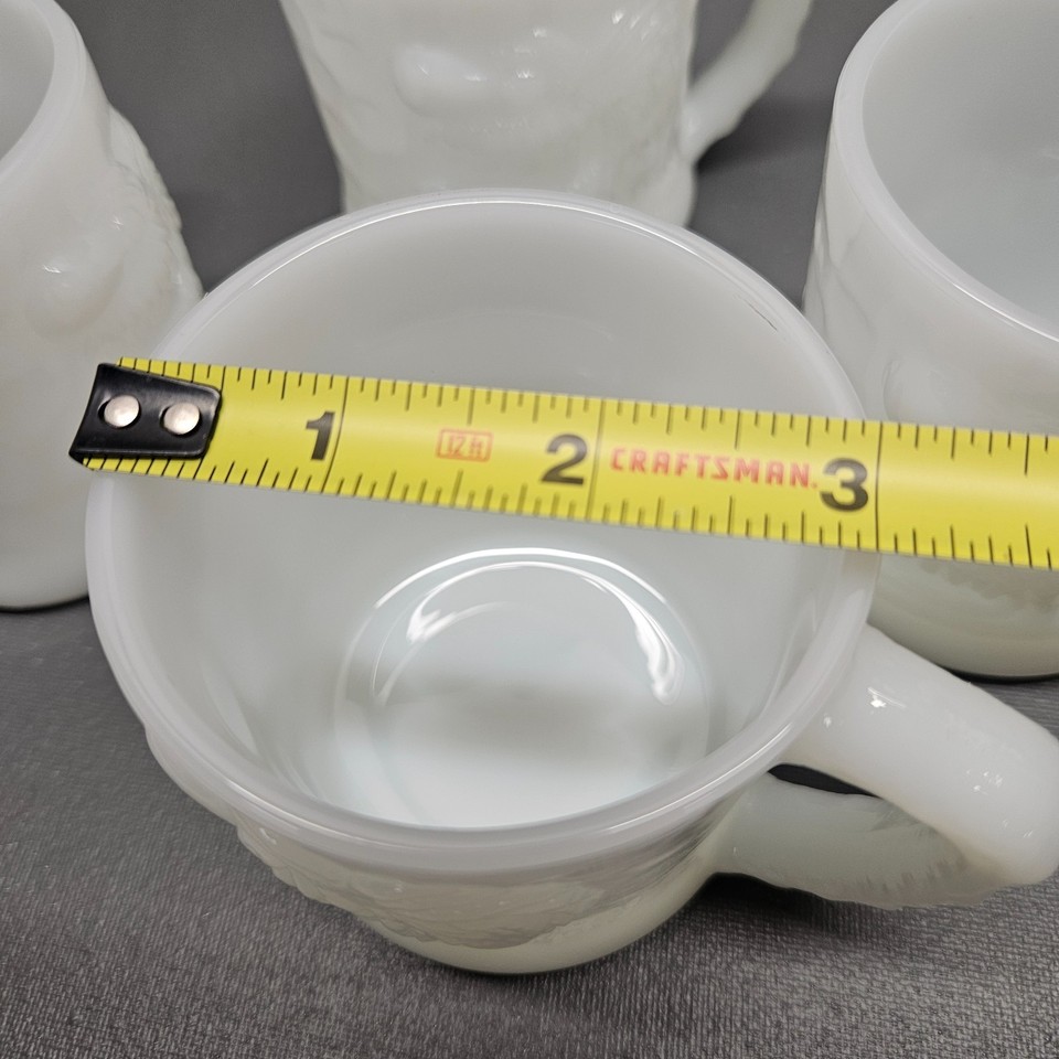 BC Comics GROG Set of 4 Milk Glass Coffee Cups Caveman Fire King 1970 ...