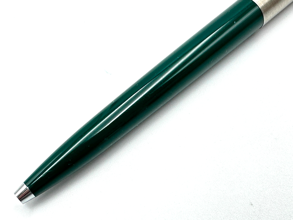 LESS COMMON VINTAGE c1980 PARKER JOTTER DARK GREEN BALLPOINT PEN BRASS ...