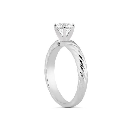 1/2ct E VS2 Round Earth Mined Certified Diamond 14k Classic Engagement ...