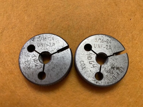 5/16 24 UNF 2A THREAD RING GAGES .3125 GO NO GO P.D.'S = .2843 & .2806 ...
