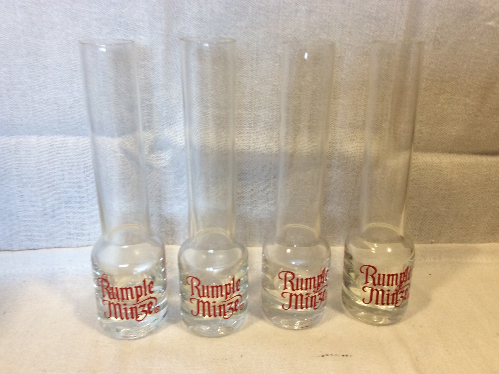 Vintage Rumple Minze Schnapps Shooter Shot Glasses 5.75" Unique Shape ...