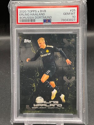 2020 Topps X BVB Borussia Dortmund Card #25 Erling Haaland PSA 10 | eBay