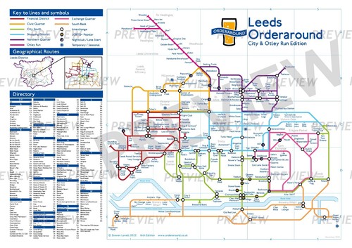 "Leeds Orderaround - City & Otley Run Edition" Pub Map poster. | eBay UK