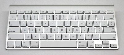Apple A1314 Wireless Keyboard MC184LL/A White Keys Aluminum Metal Base ...