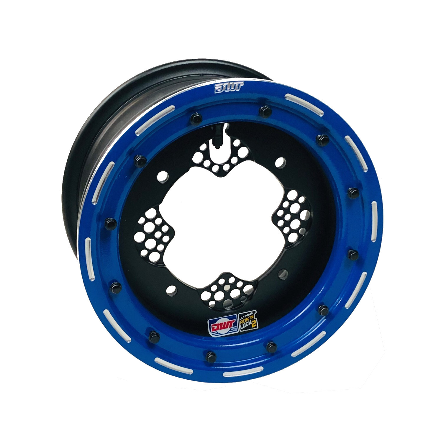 DWT ROK'N LOK 2 Front Blue Beadlock Rim Wheel 10" 10x5 4+1 4/156 ...