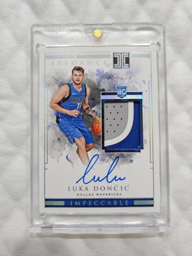 2018-19 Panini Impeccable Luka Doncic RC Rookie Holo Silver Patch Auto ...