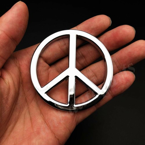 3D Metal Chrome Peace-Sign Anti-war Car Trunk Fender Emblem Badge Decal ...