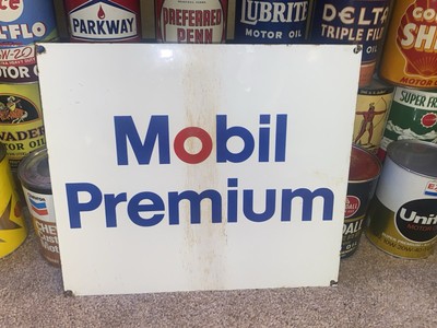 Original Mobil Gas Pump Plate Sign Porcelain Antique Pegasus Old Exxon ...
