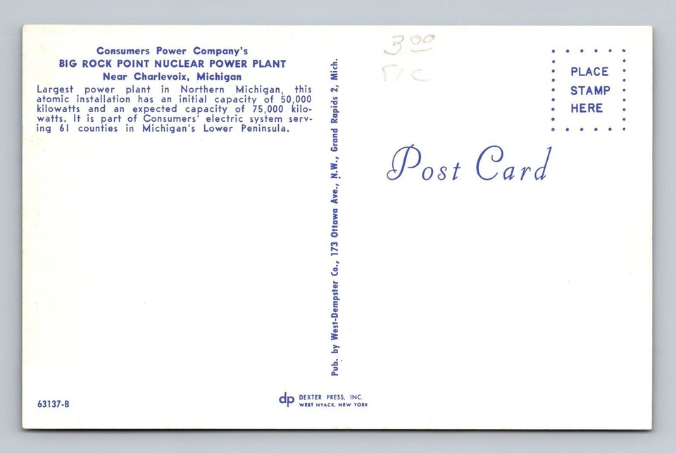 Michigan MI Charlevoix Consumers Power Company Vintage Postcard Postal ...