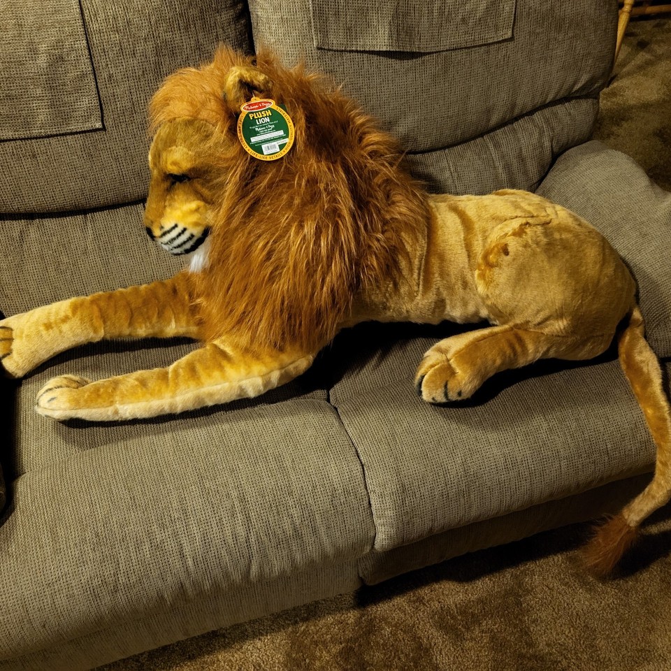 Melissa & Doug Huge Plush Lion Jumbo Stuffed Animal 66” Long King Of ...