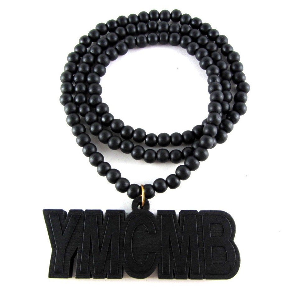 WOODEN YOUNG MONEY YMCMB PENDANT 36" CHAIN NECKLACE GOOD WOOD LIL WAYNE ...