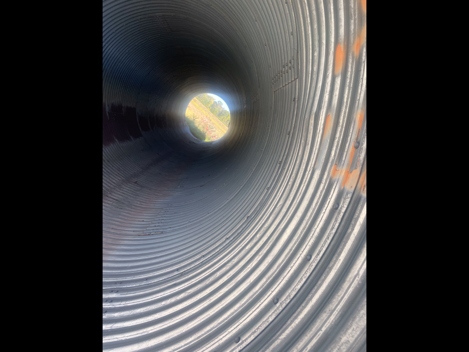 6ft diameter galvanized steel culvert pipe / bridge, driveway crossing ...