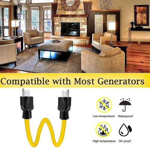 3 Prong Male to Male Extension Cord, Generator Adapter Cord for ...
