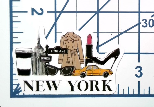 New York Vinyl Sticker - Fashion Fifth Ave Cab Die Cut Durable Ready to ...