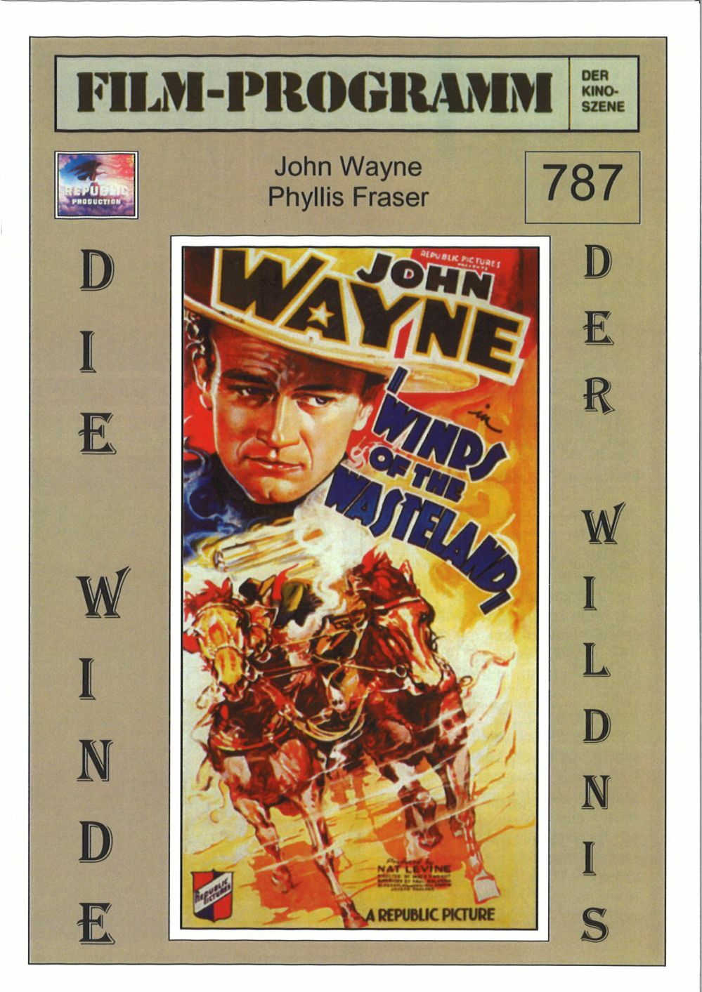FDK Programmheft 787 | DIE WINDE DER WILDNIS | John Wayne, Phyllis ...