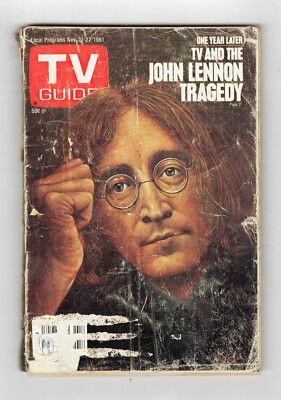 ORIGINAL Vintage November 21, 1981 TV Guide Magazine John Lennon First ...