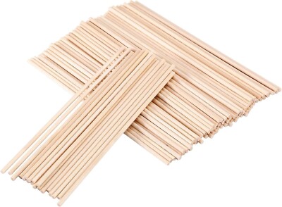 Round 20cm Wooden Wood Craft Sticks Dowl Stems for Kids dowel 3mm cake ...