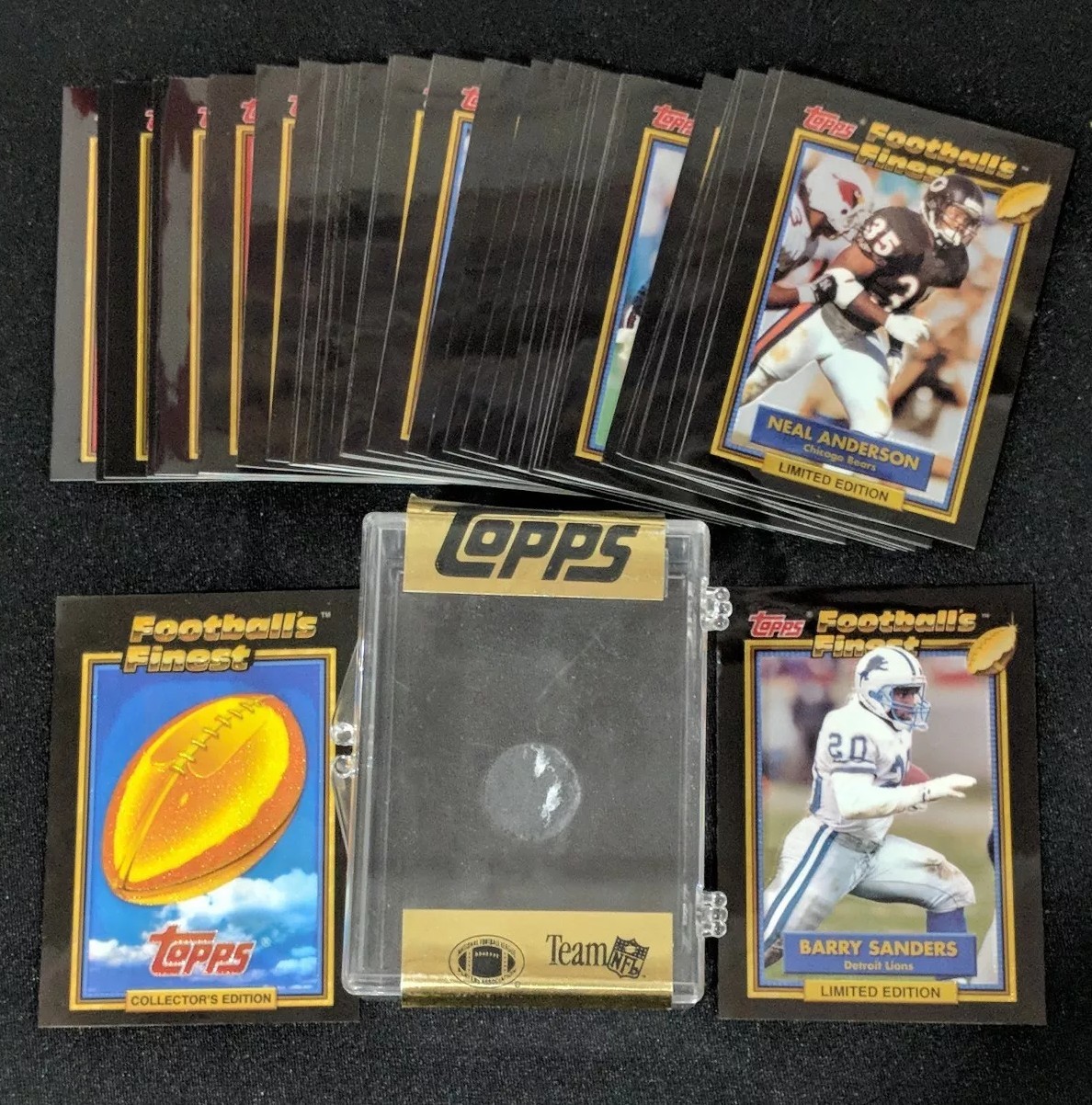 1992 Topps Football's Finest Complete Set (44) w/ Case Barry Sanders ...