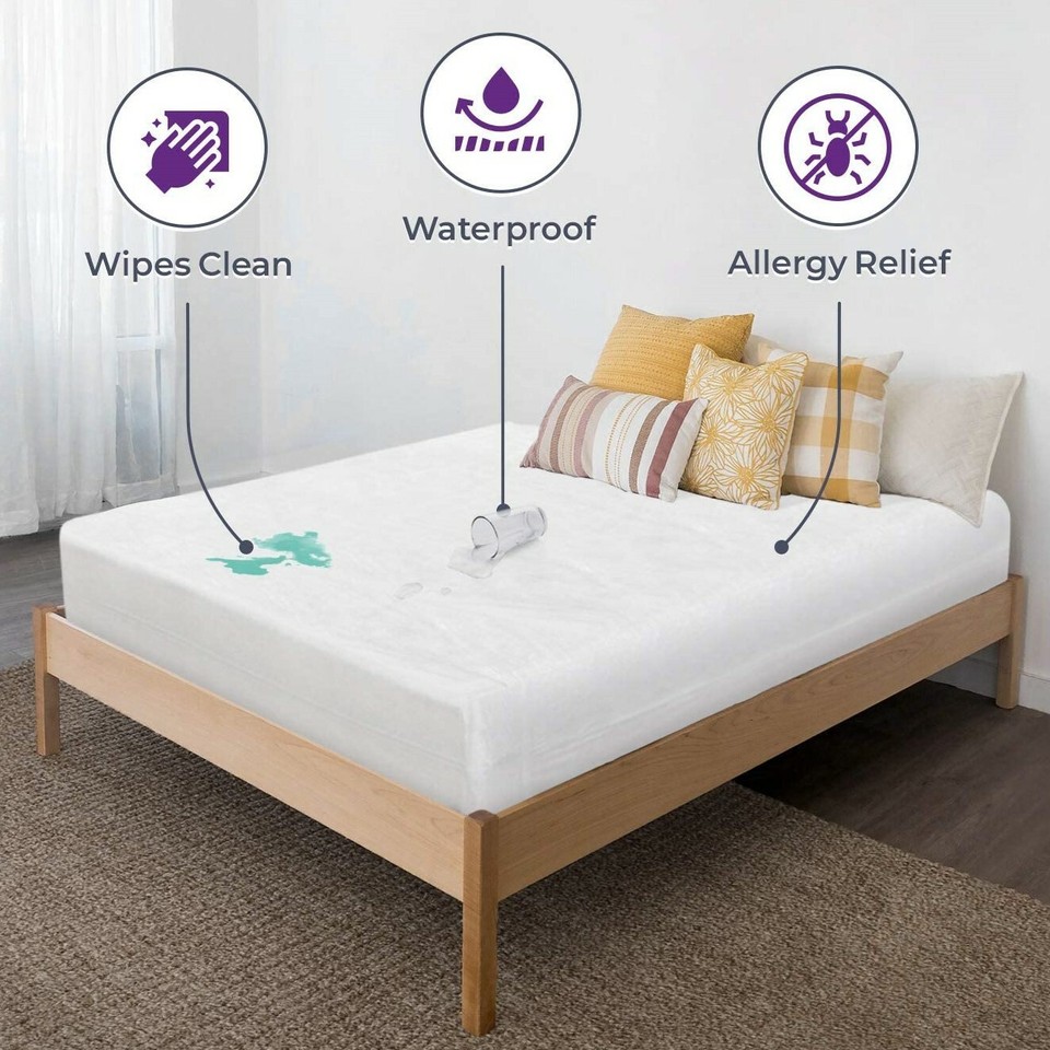 BEST! Waterproof BedBug Proof Allergen Zippered Vinyl Mattress Protector 4Size | eBay