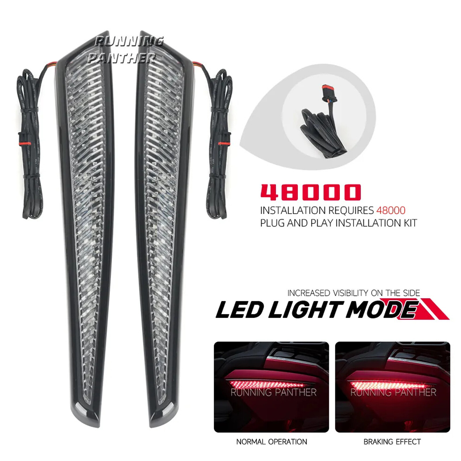 Top Box Trunk Side Light Decorative LED Lamp For Honda Goldwing GL1800 ...