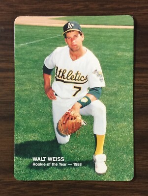 1989 Mothers Cookies WALT WEISS #3 of 4 ROY 1988 Oakland Athletics ...