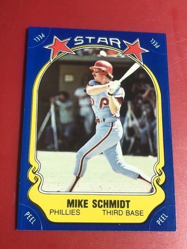 1981 Fleer Star Stickers Mike Schmidt (bat swinging) #9 HOF | eBay