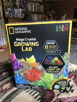 NATIONAL GEOGRAPHIC Mega Crystal Growing Lab – Grow 6 Vibrant Crystals ...