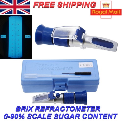 BRIX REFRACTOMETER Hydrometer 0-90% Range with ATC Refractometer SUGAR CONTENT | eBay UK