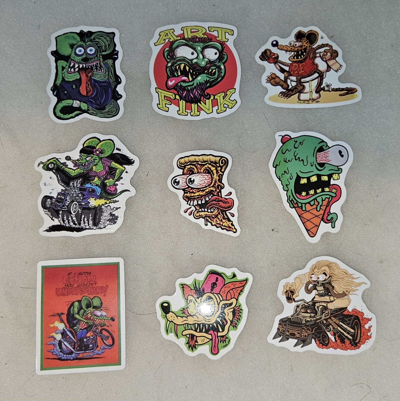 9 Rat Fink Mouse Ed Big Daddy Roth Hot Rod Art Vinyl Decal Sticker Car ...