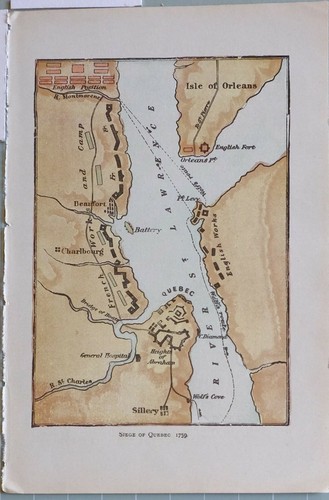 MAP SIEGE OF QUEBEC 1759 BEAUORT CHARLBOURG GENERAL HOSPITAL ENGLISH ...