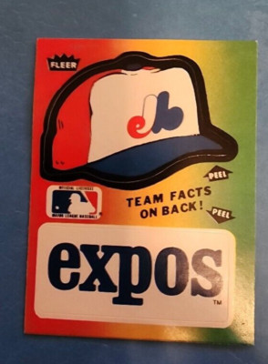 1983 Fleer Sticker Team Hats & Logo Montreal Expos + 1982 Stats | eBay