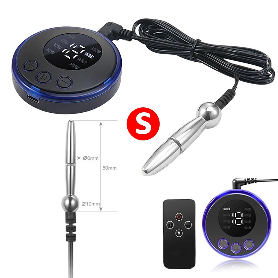 Remote Set Electric E-stim Stretcher Urethral Sounding Rod Penis Plug ...