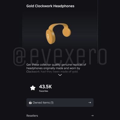 ROBLOX Limited Gold Clockwork Headphones | Read Description! | Cash App ...