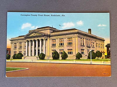 AL, Alabama, Andalusia, Covington County Court House, Curteich, ca 1950 ...