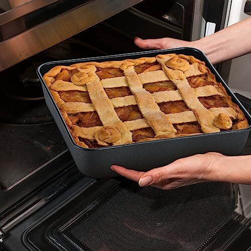 8x8 Inch Square Baking Pan With Lid Set Nonstick Square Cake Pans Metal ...